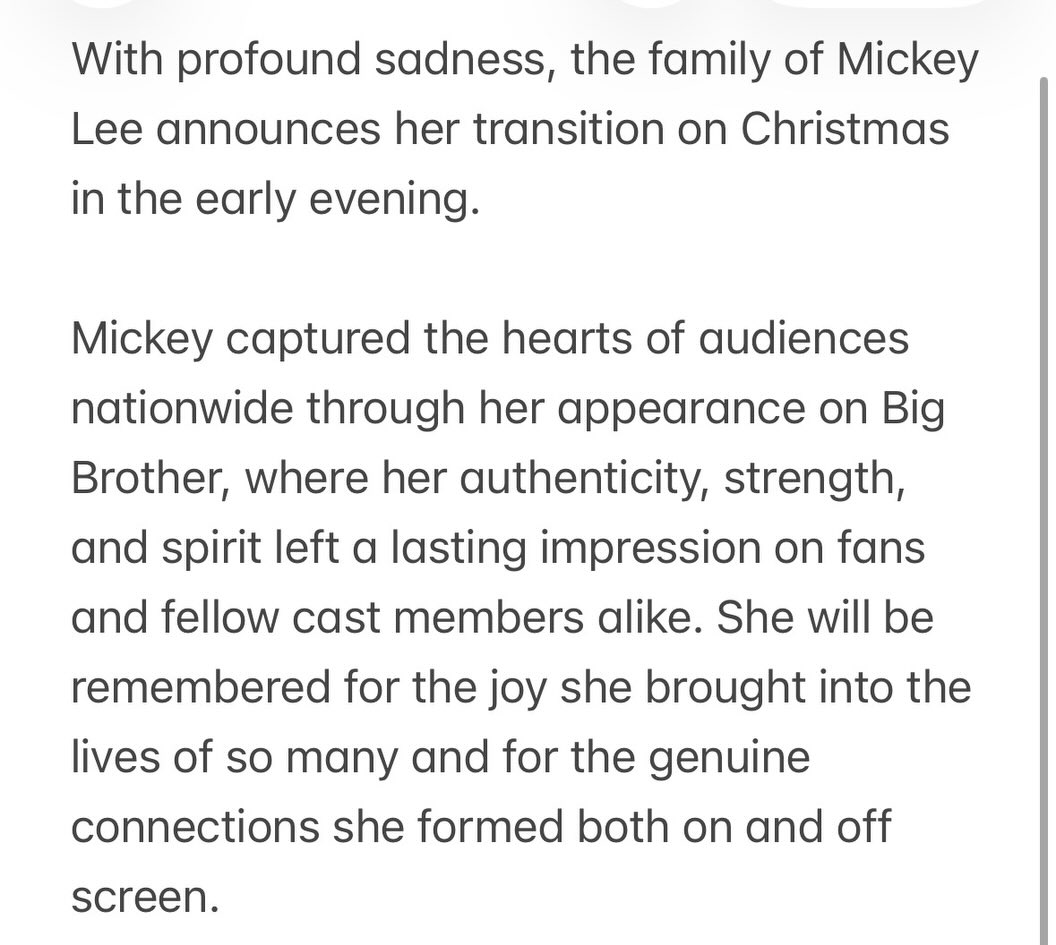 Big Brother Alum Mickey Lee Passes Away at 35 Following Flu-Related Illness